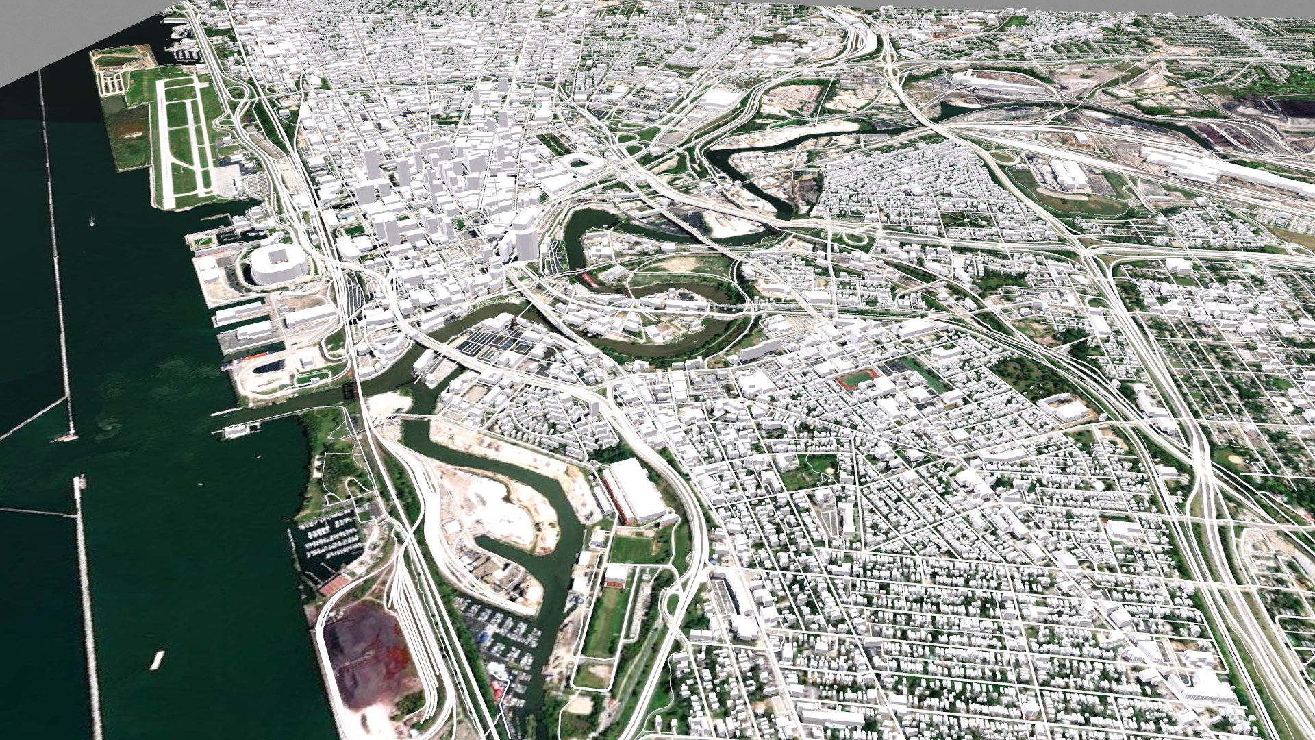 3D Cityscape Cleveland USA model - TurboSquid 1913499