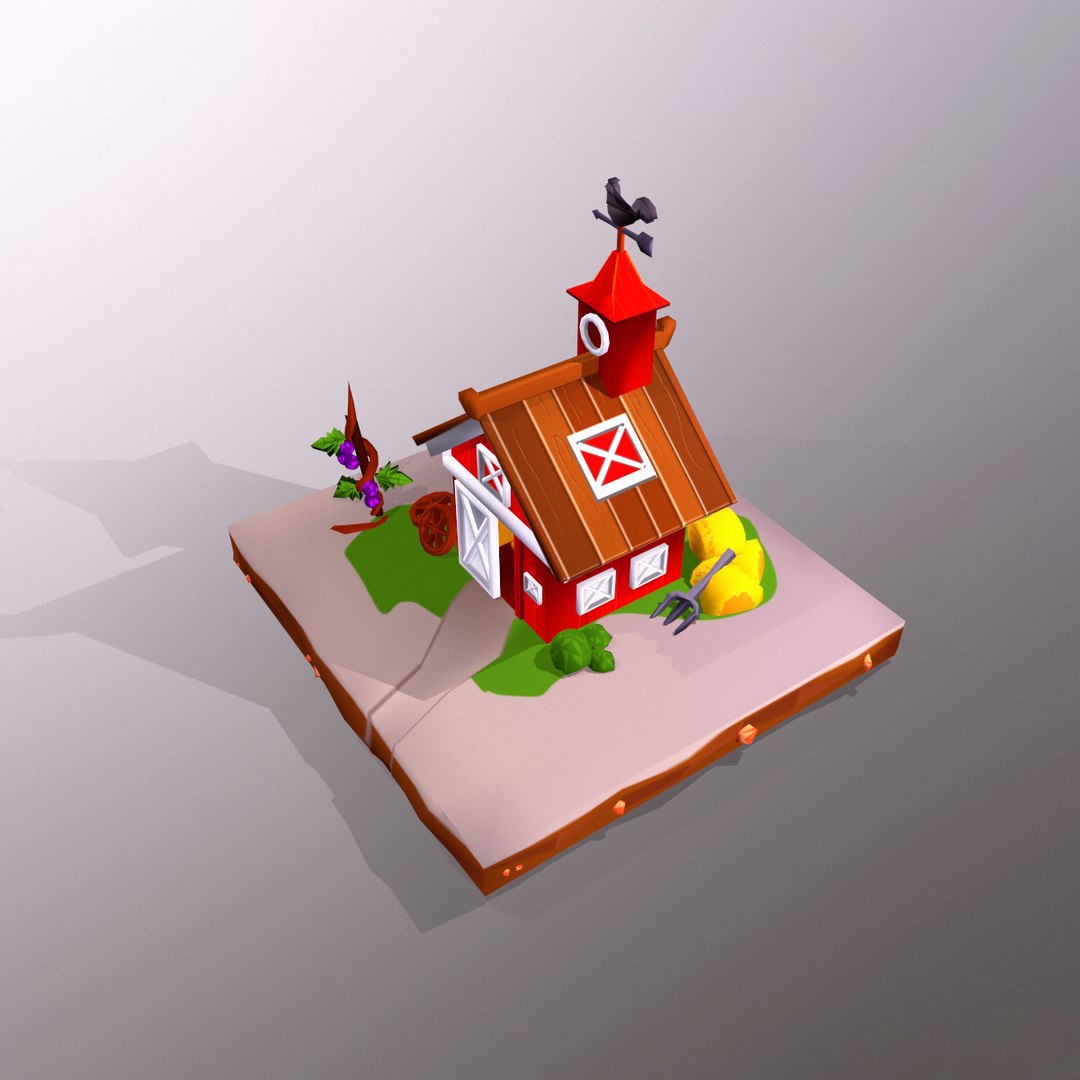 Barn Low Poly Model - TurboSquid 2112209