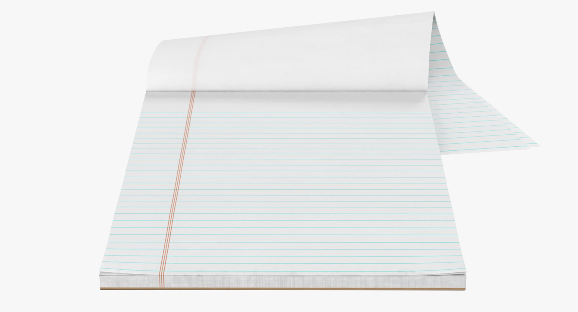 Blank White Writing Pad Model - TurboSquid 1259578