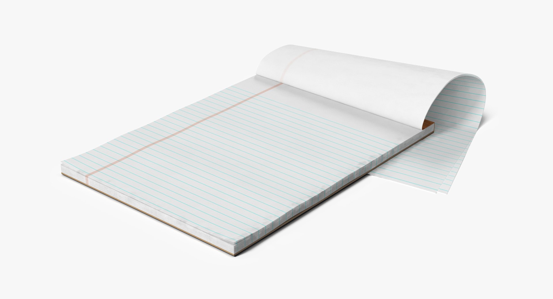 Blank white writing pad model - TurboSquid 1259578