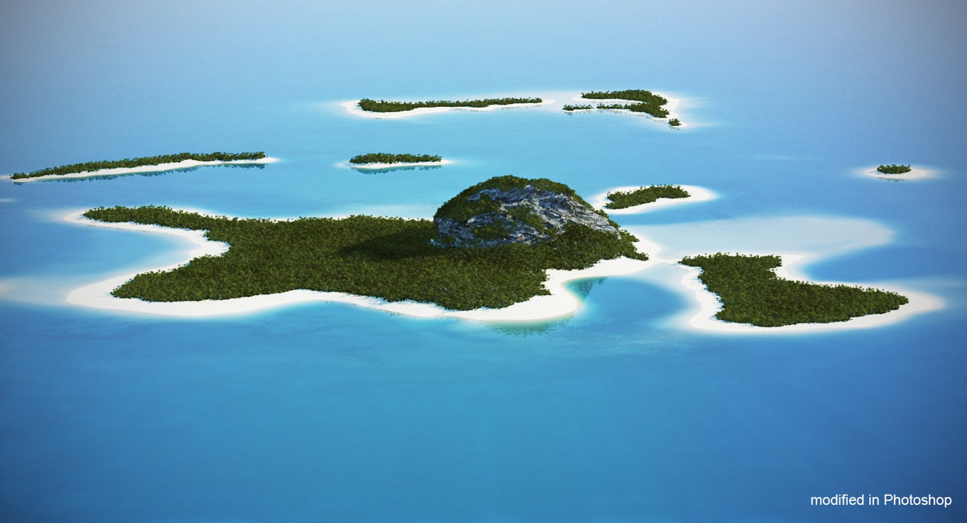 3d Model Tropical Island Mountain Landscape