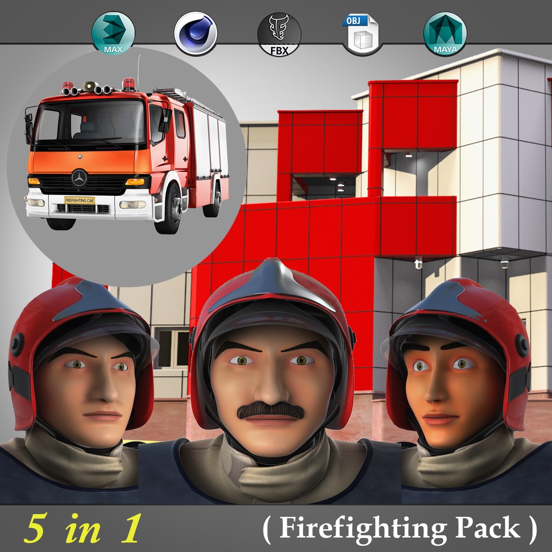 Firefighting pack 3D model - TurboSquid 1379786