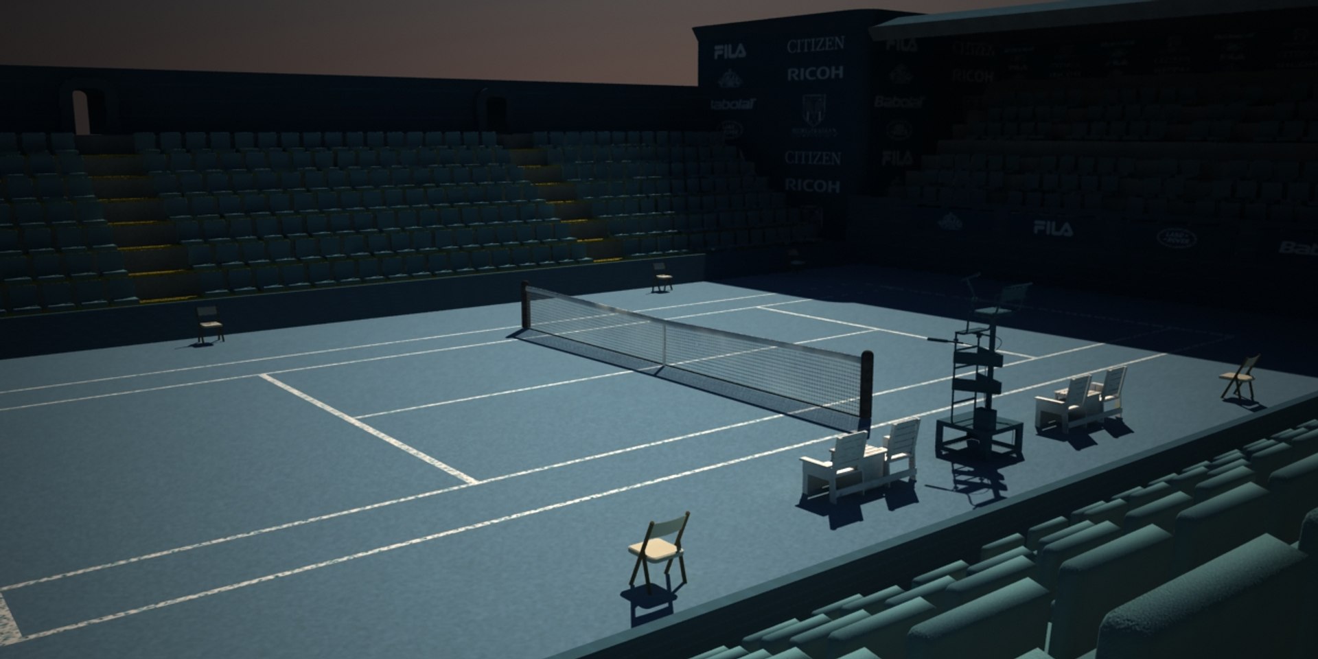tennis court arena 3d model