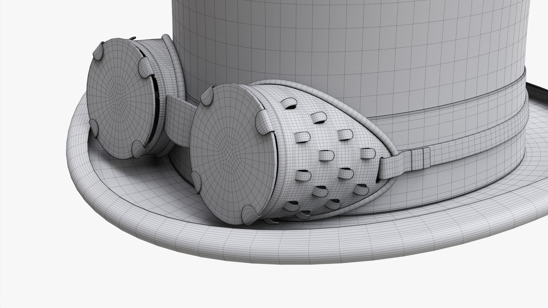 Black Top Hat With Googles 3D Model - TurboSquid 1842771