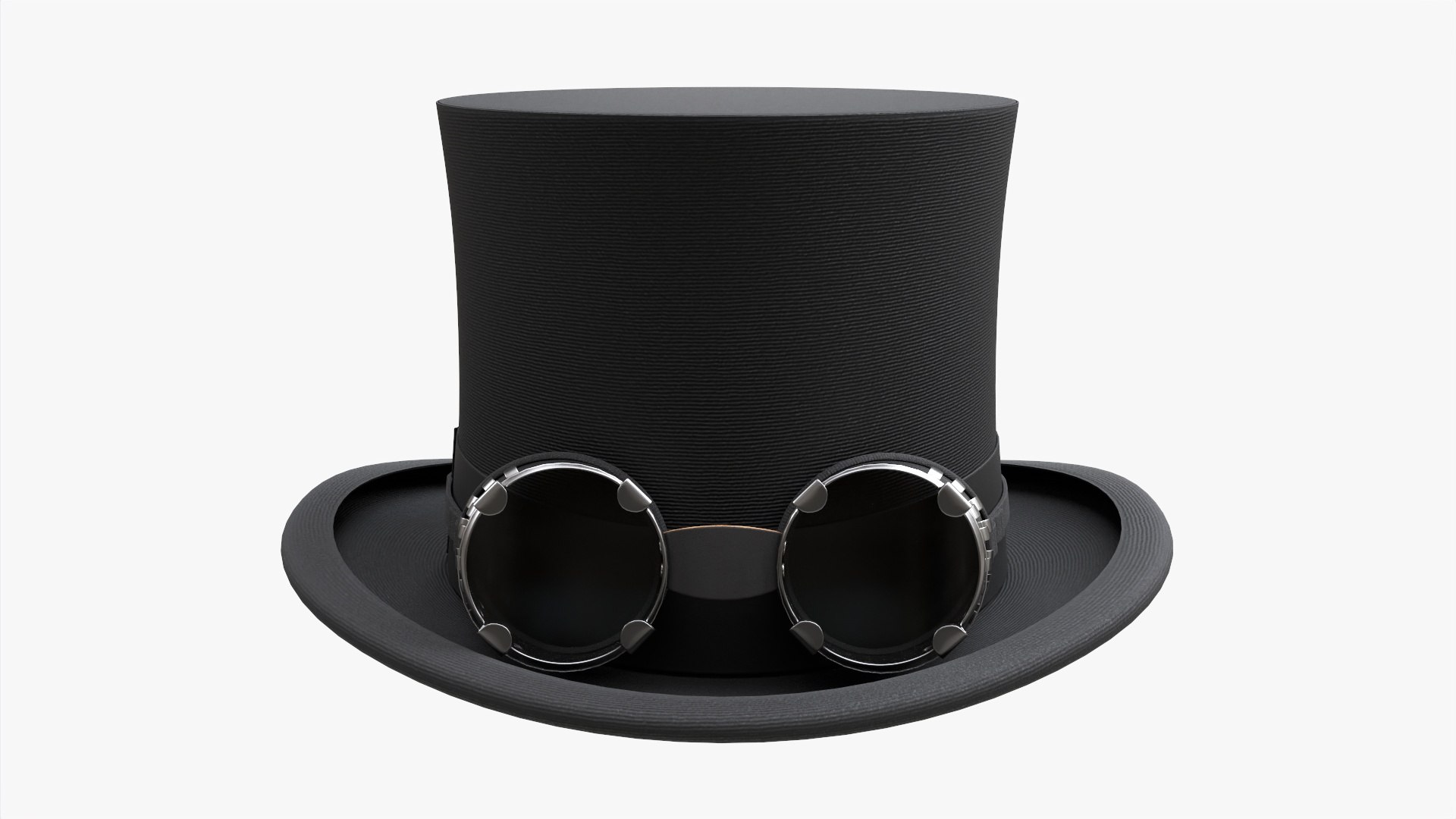 Black Top Hat With Googles 3D Model - TurboSquid 1842771