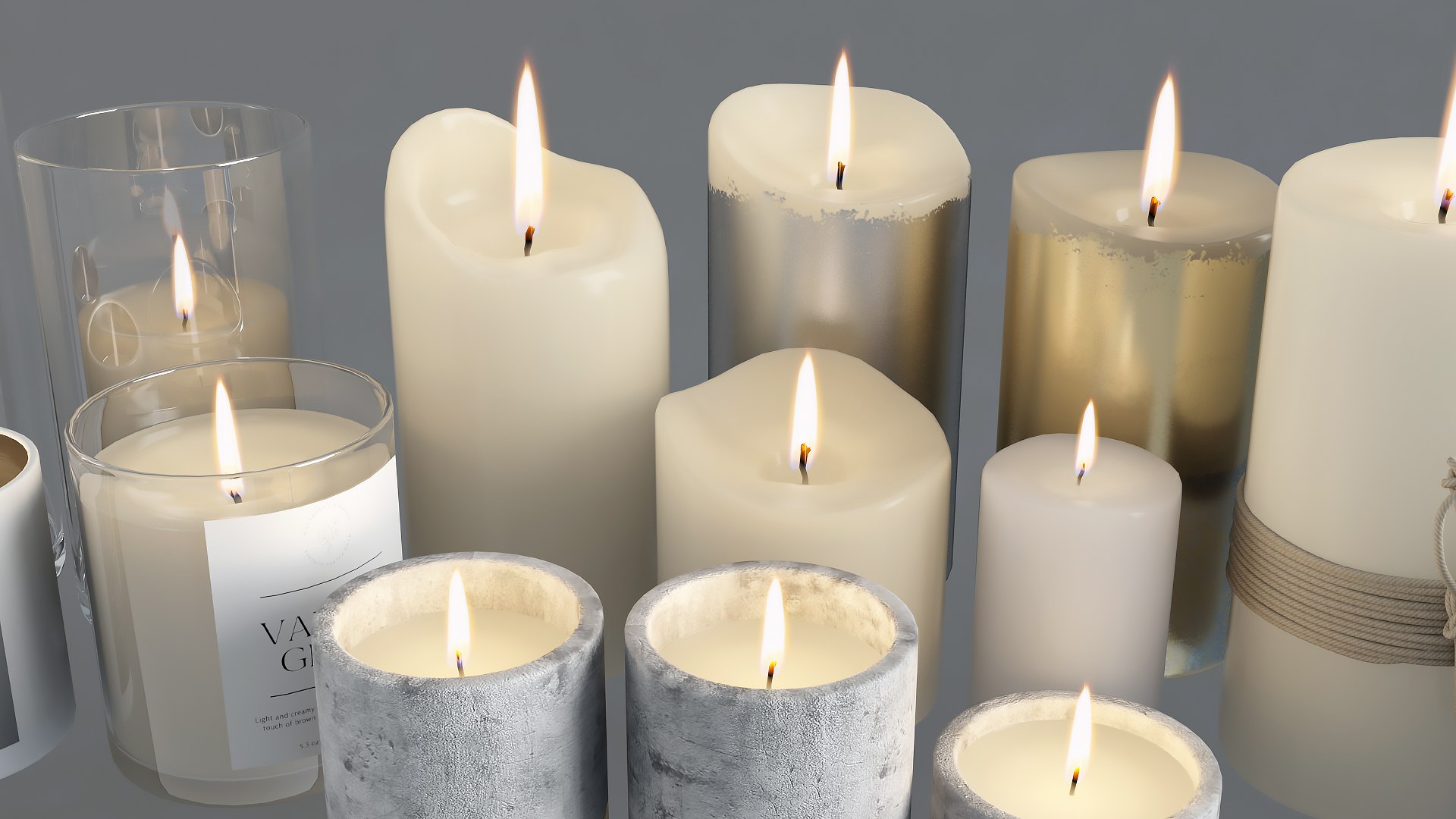 3D Model Candles Set - TurboSquid 1988991