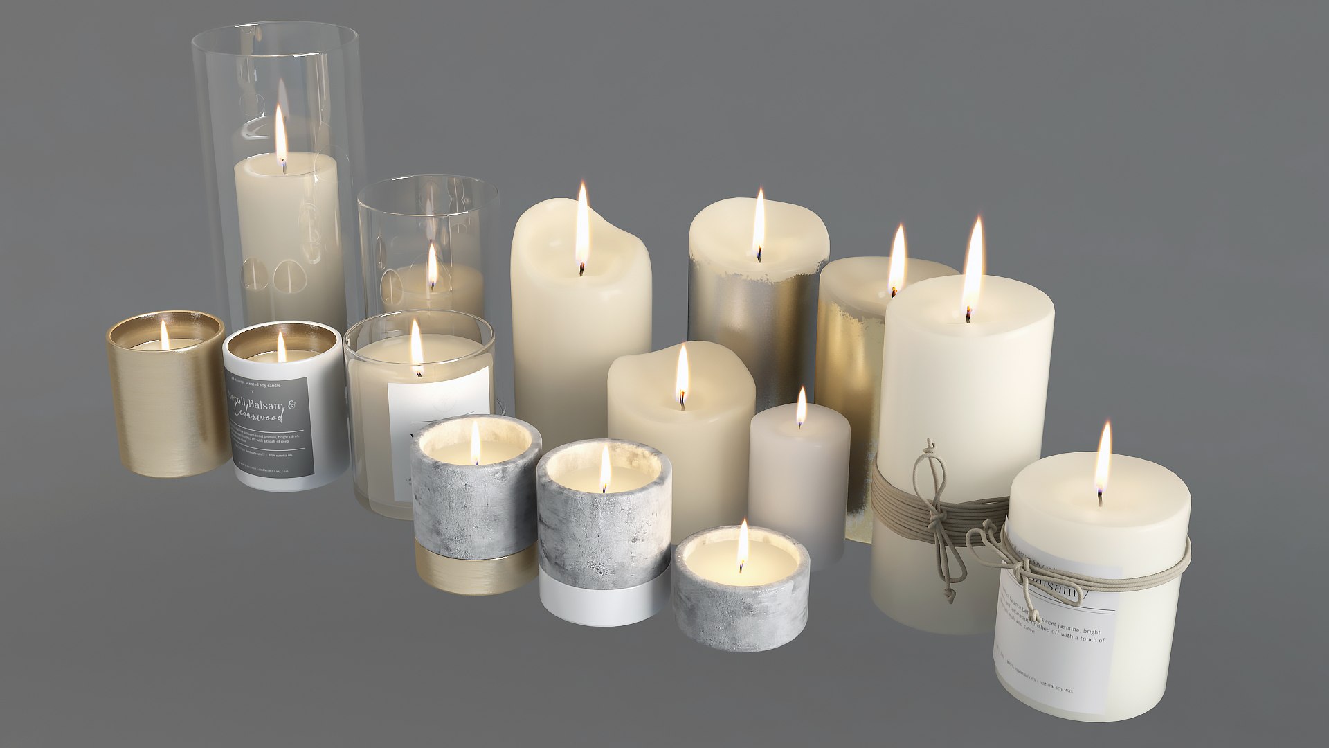 3D Model Candles Set - TurboSquid 1988991