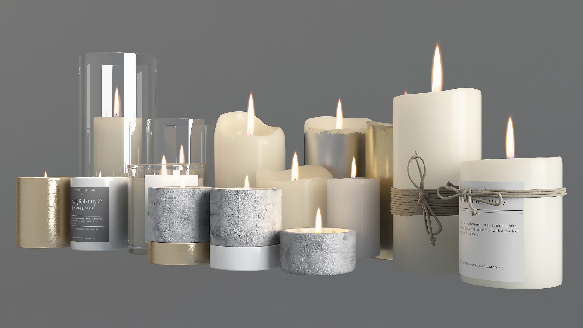 3D Model Candles Set - TurboSquid 1988991