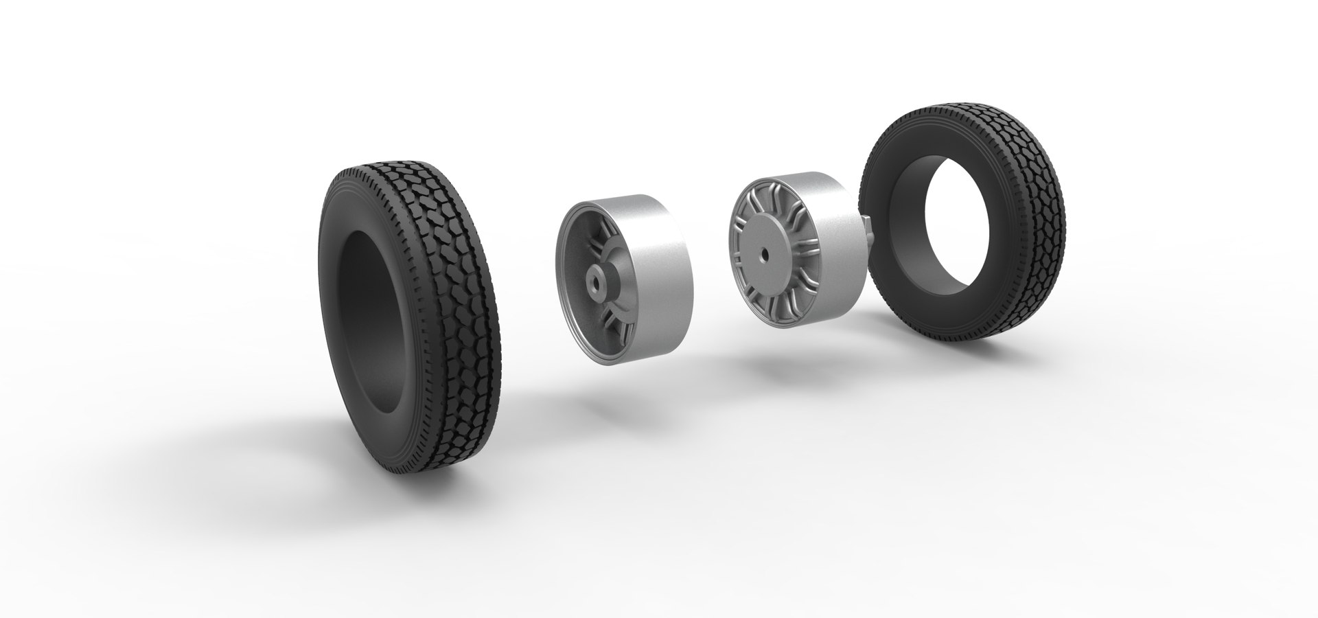 Diecast Rear Custom Slab Wheel Of Semi Truck Scale 1 To 25 Model ...