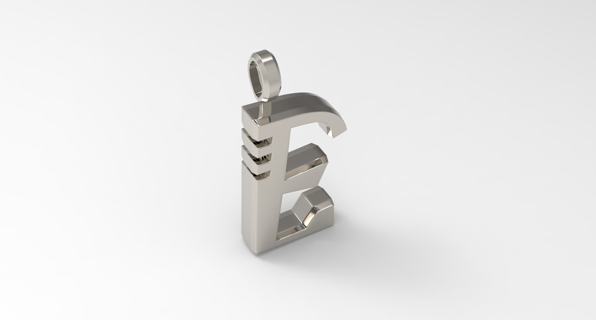 E Letter Pendant Platinum 3D model - TurboSquid 1900118