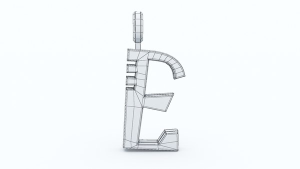 E Letter Pendant Platinum 3D model - TurboSquid 1900118