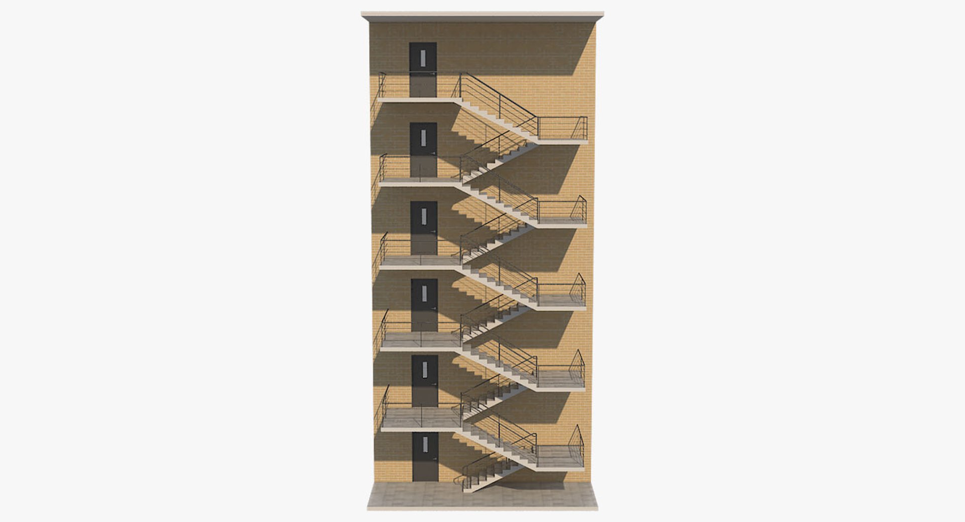 3D Model Emergency Exit Stairs 1 - TurboSquid 1413269