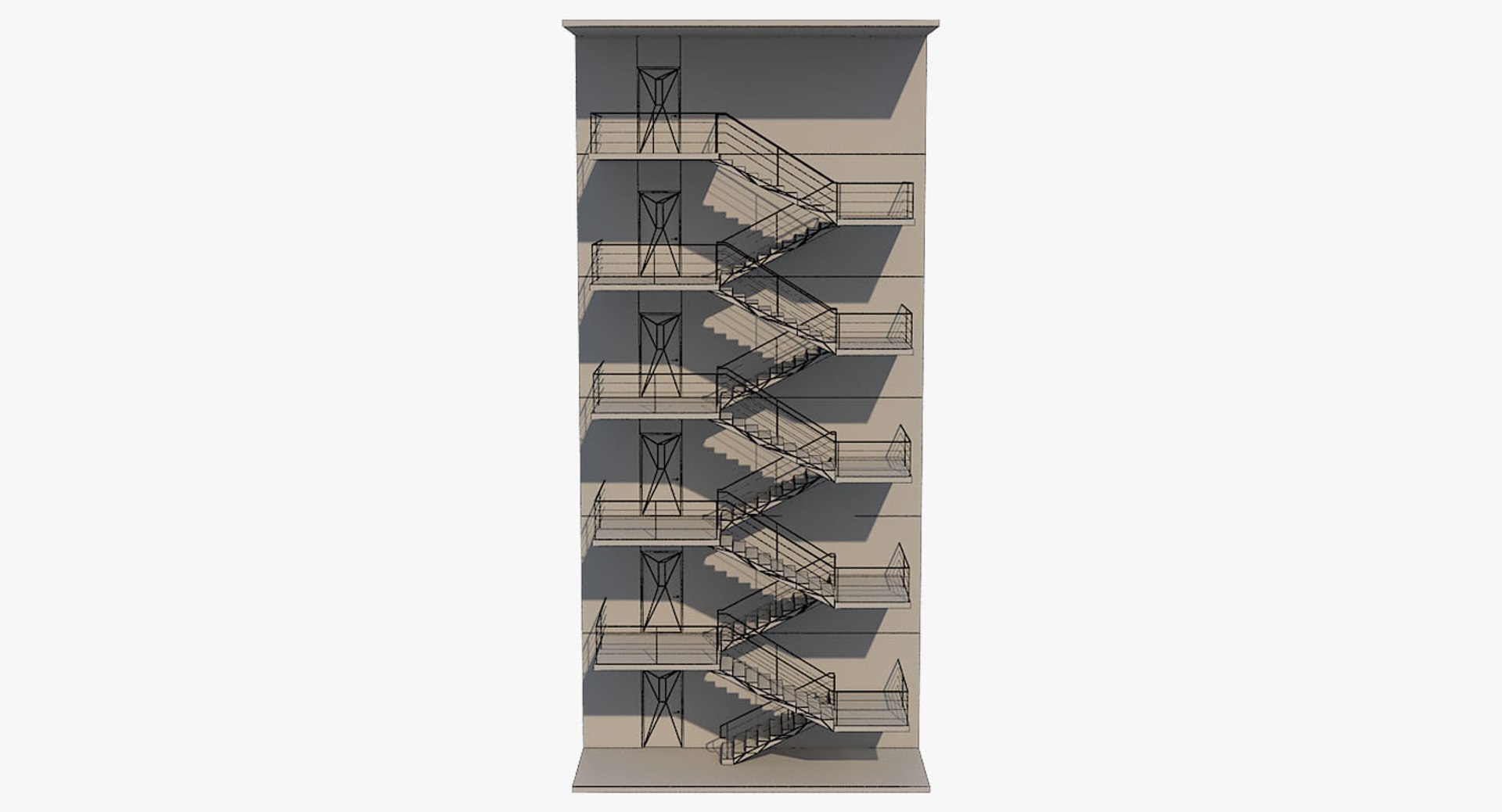 3D Model Emergency Exit Stairs 1 - TurboSquid 1413269