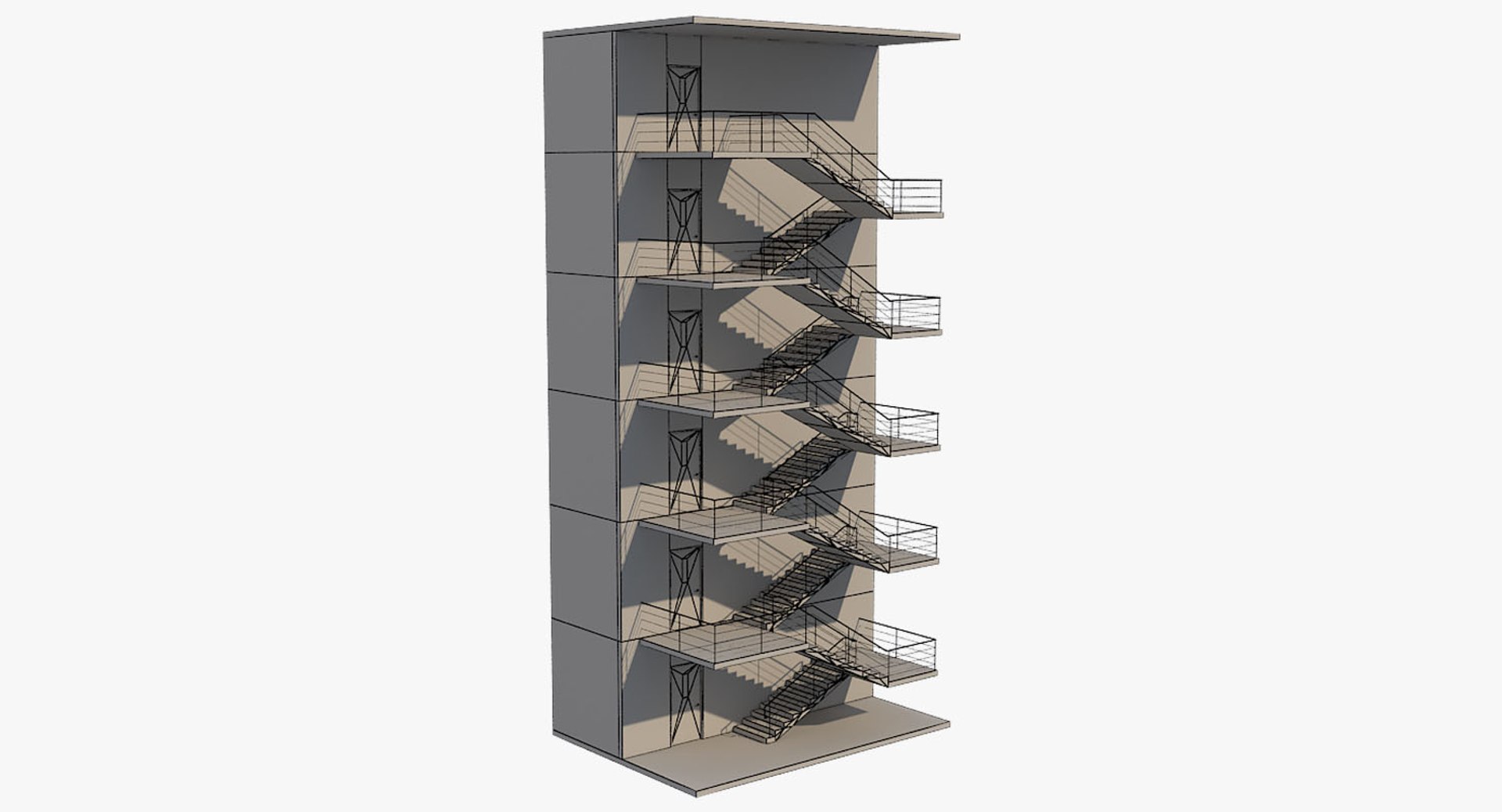 3D Model Emergency Exit Stairs 1 - TurboSquid 1413269