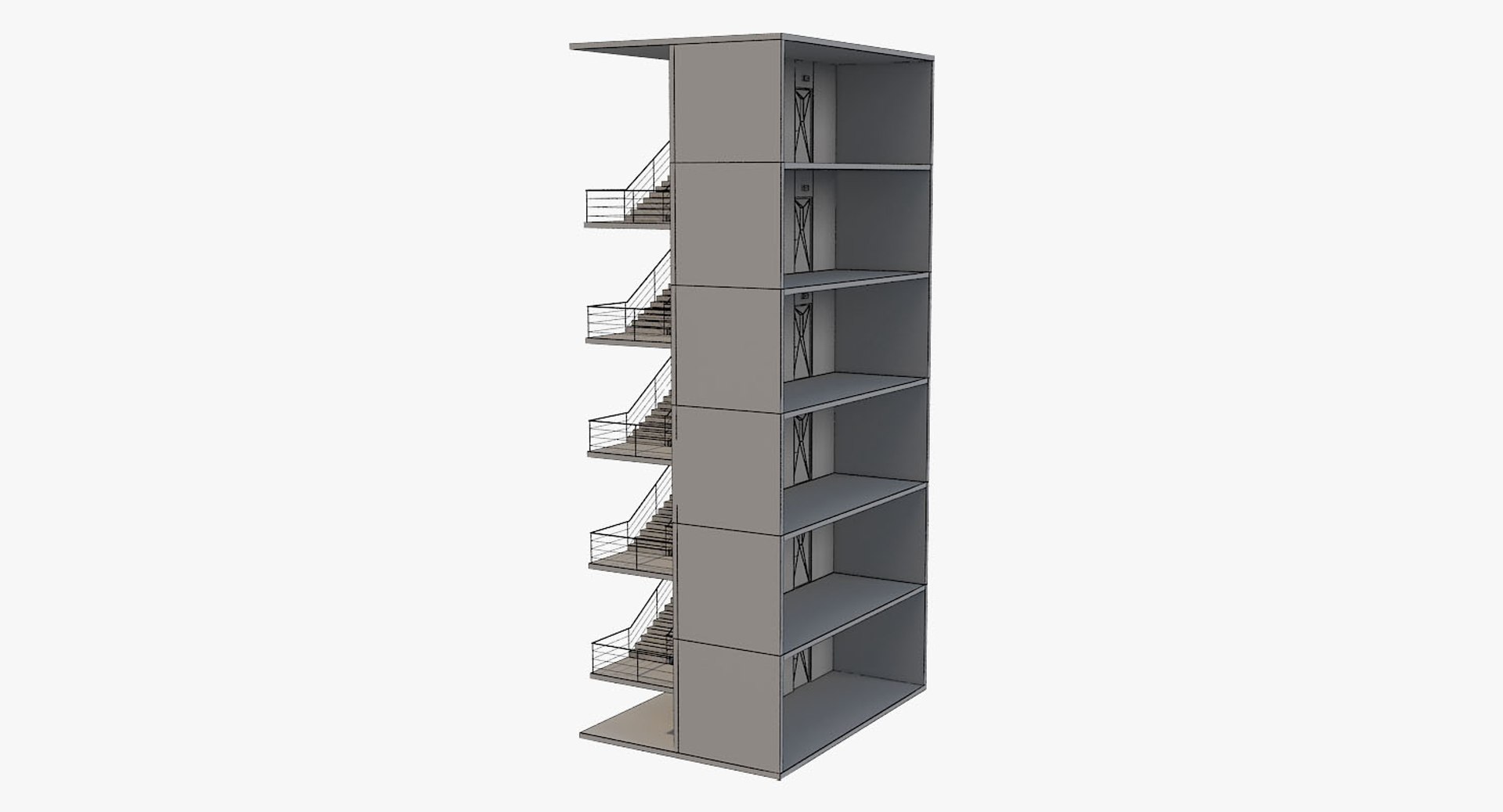 3D Model Emergency Exit Stairs 1 - TurboSquid 1413269
