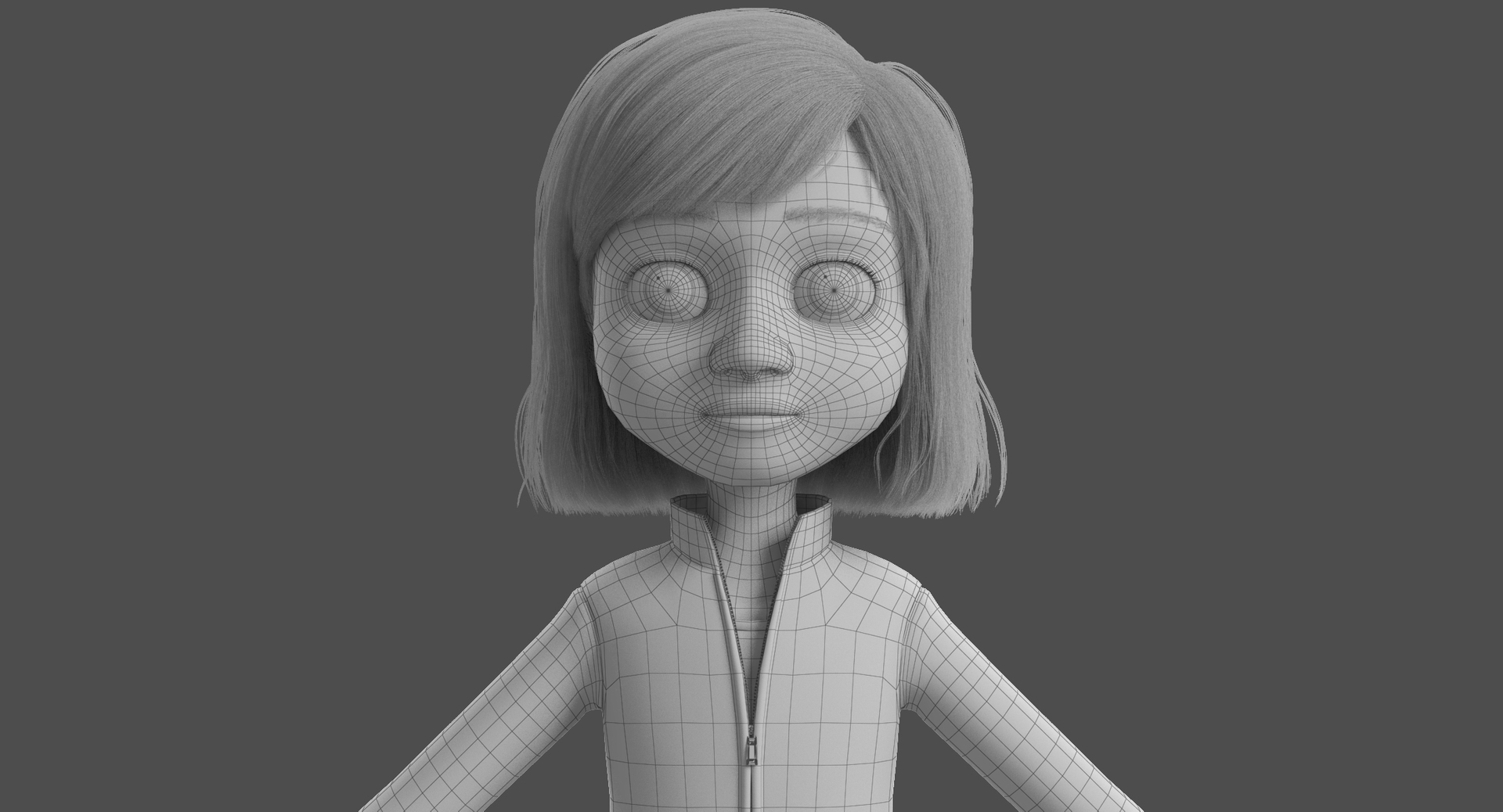 Girl Cartoon 3d Model Turbosquid 1214367 