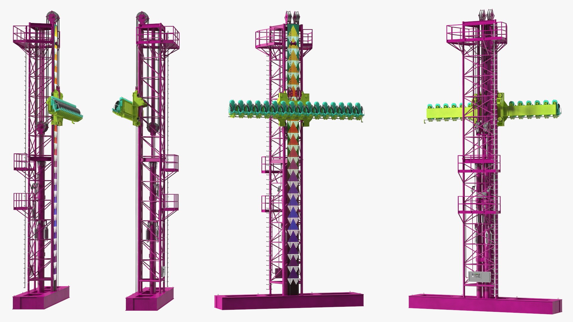 3D Drop Tower Ride - TurboSquid 1872792