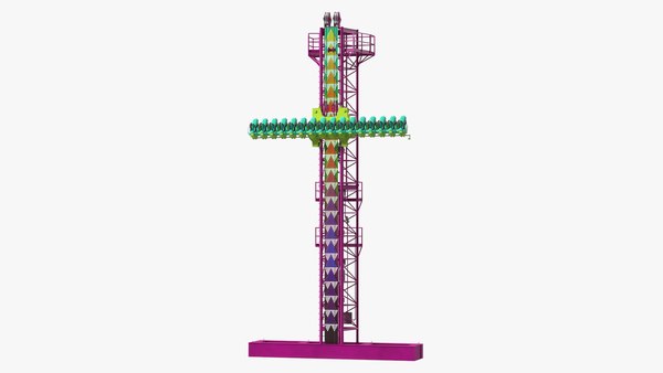3D Drop Tower Ride - TurboSquid 1872792