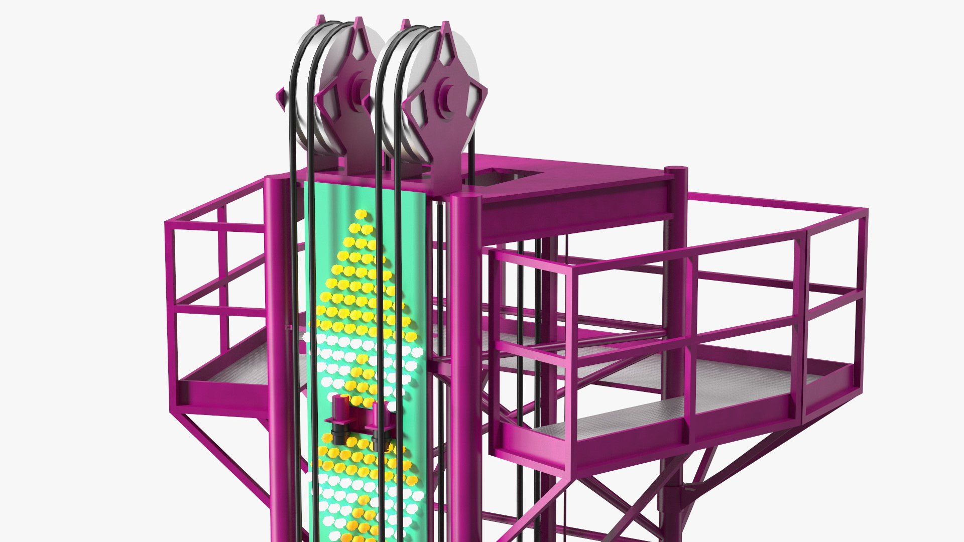 3D Drop Tower Ride - TurboSquid 1872792