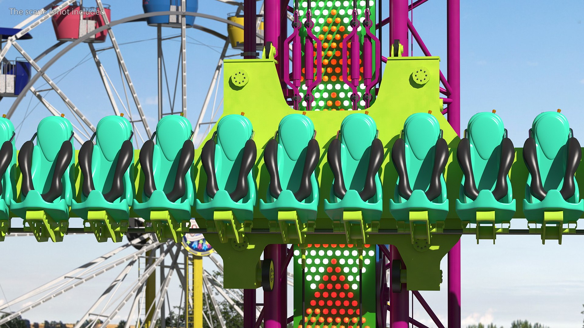 3D Drop Tower Ride - TurboSquid 1872792