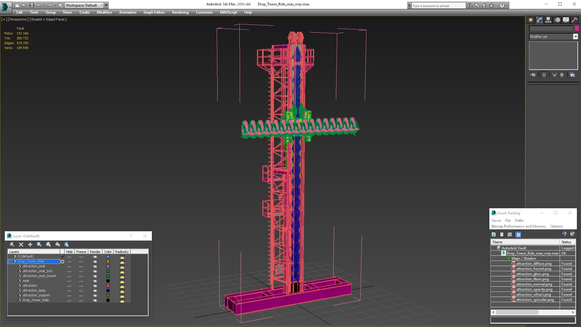 3D Drop Tower Ride - TurboSquid 1872792