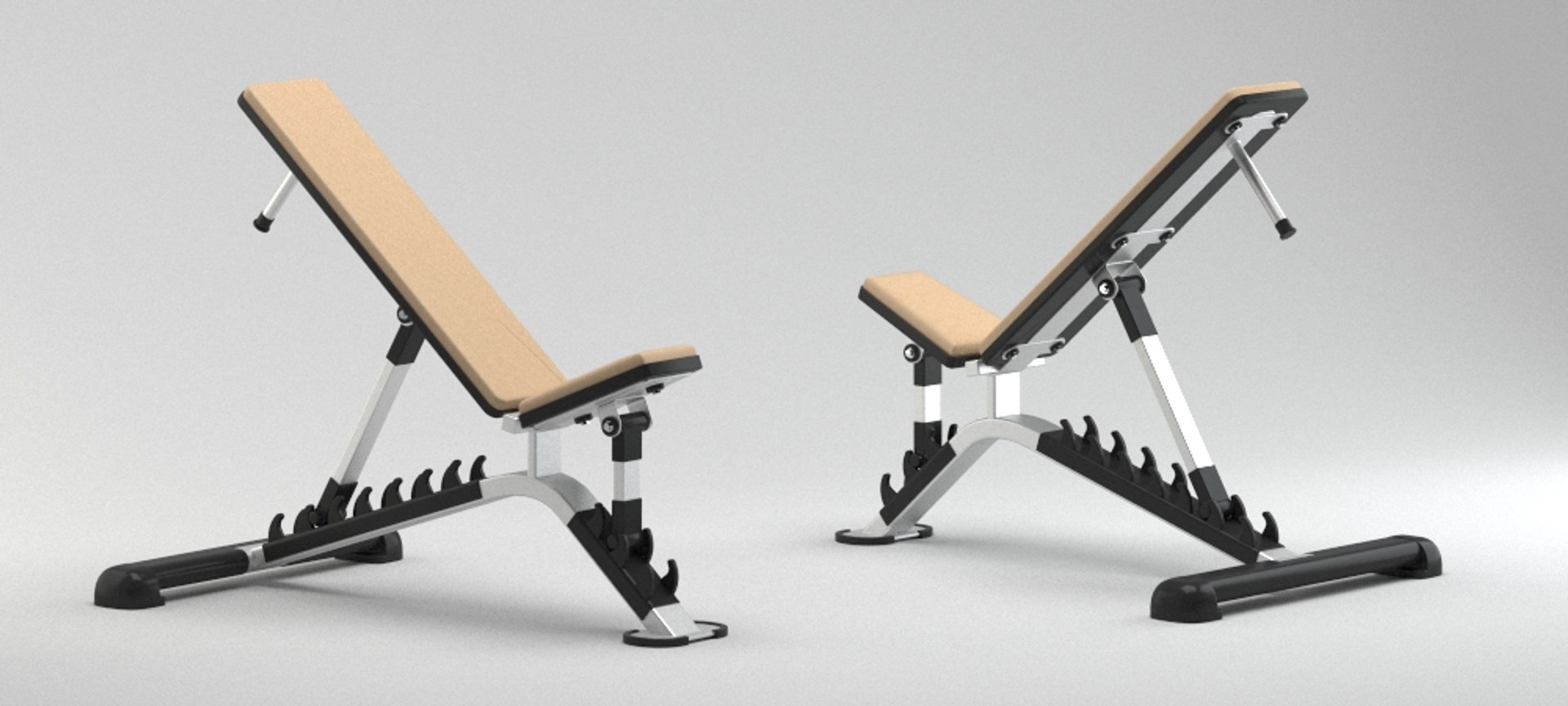 Gym Benches Set 3D Model - TurboSquid 1499240