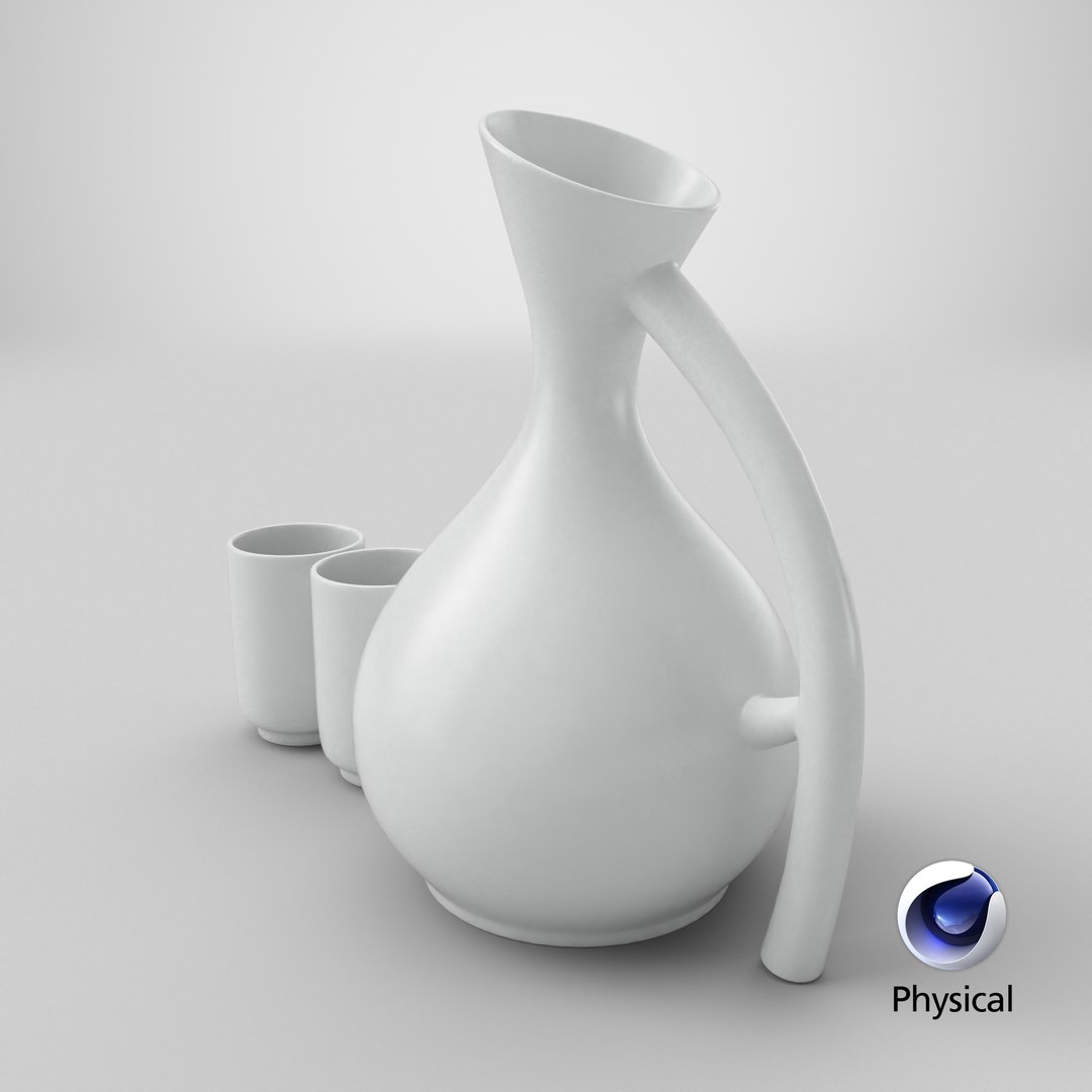 3D Pitcher With Cups PBR Model - TurboSquid 2228183