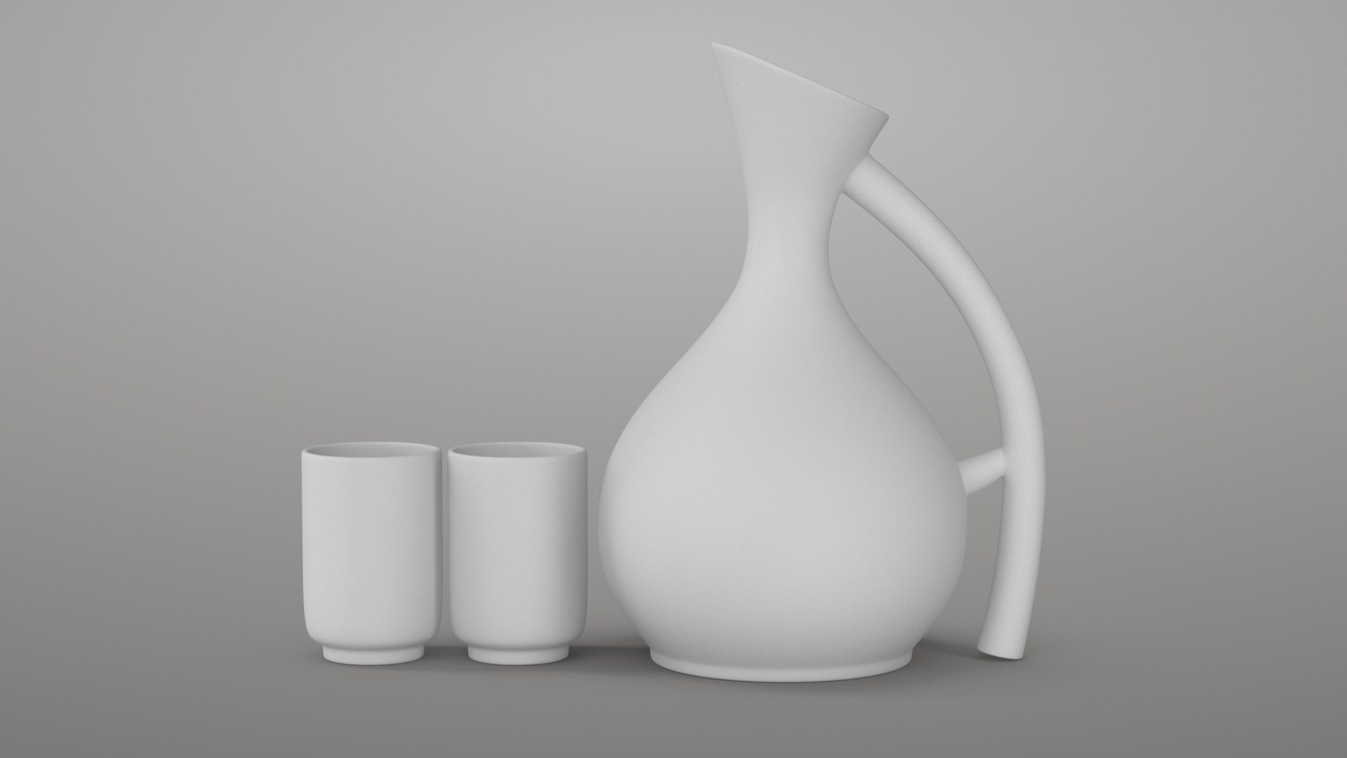 3D Pitcher With Cups PBR Model - TurboSquid 2228183