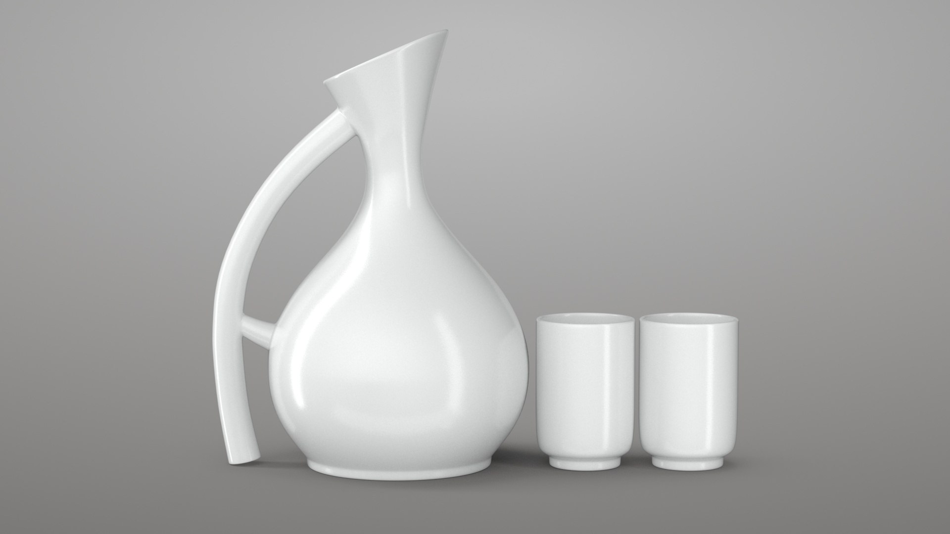 3D Pitcher With Cups PBR Model - TurboSquid 2228183