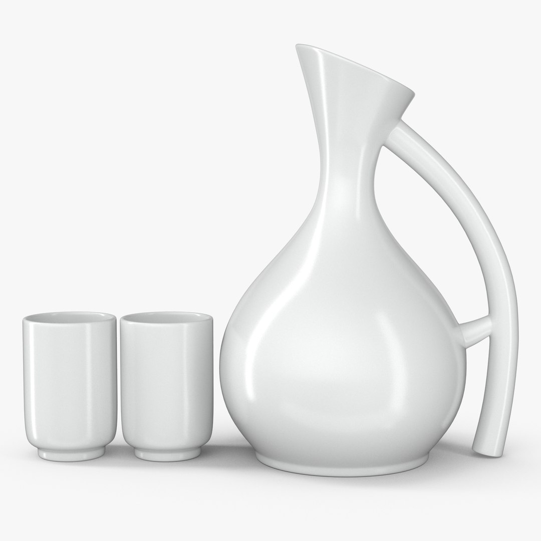 3D Pitcher With Cups PBR Model - TurboSquid 2228183