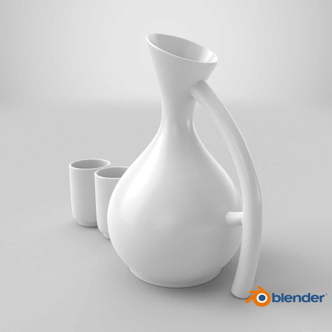 3D Pitcher With Cups PBR Model - TurboSquid 2228183