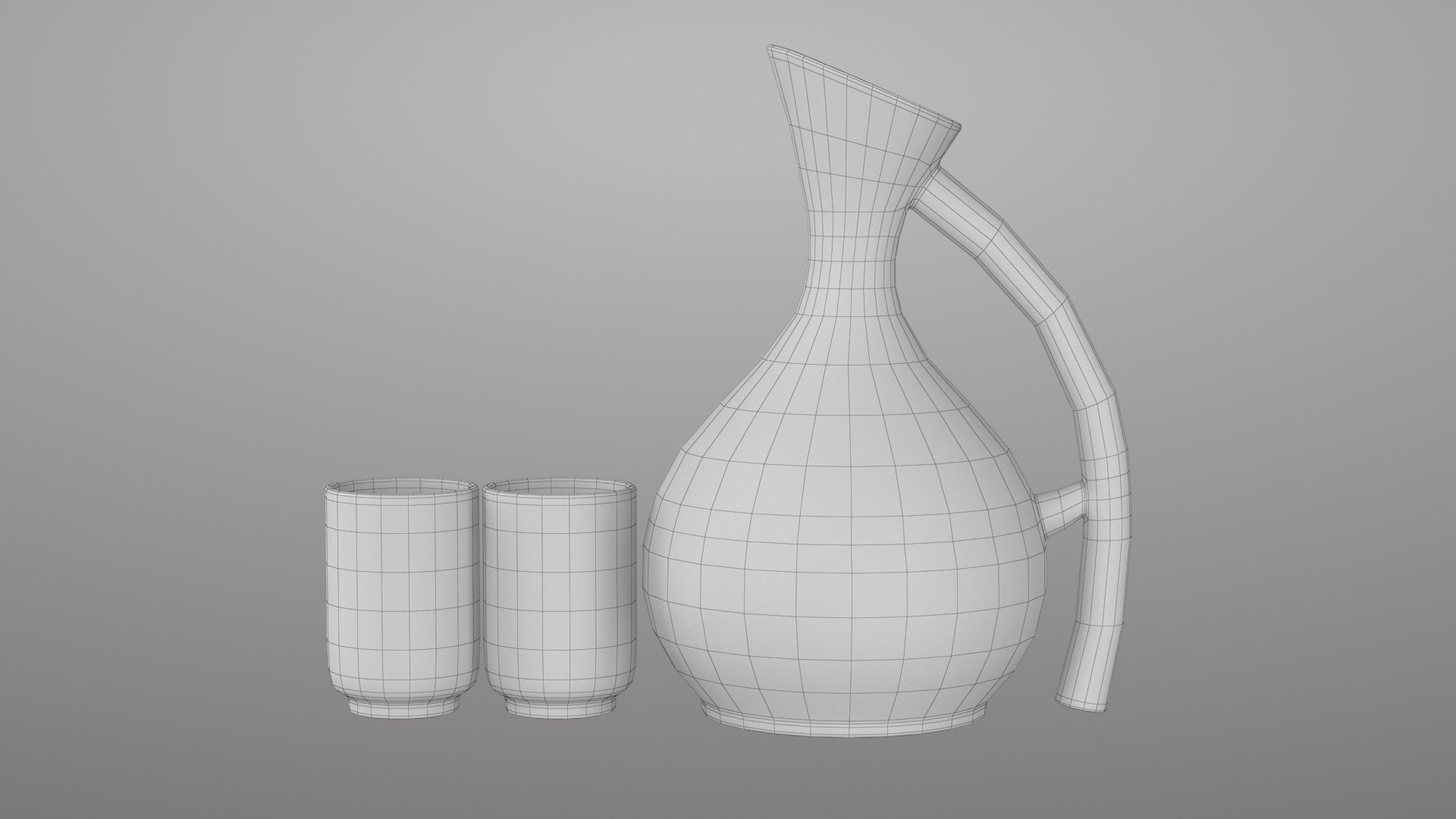 3D Pitcher With Cups PBR Model - TurboSquid 2228183