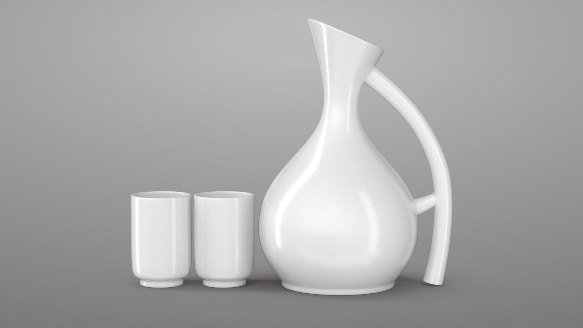 3D Pitcher With Cups PBR Model - TurboSquid 2228183
