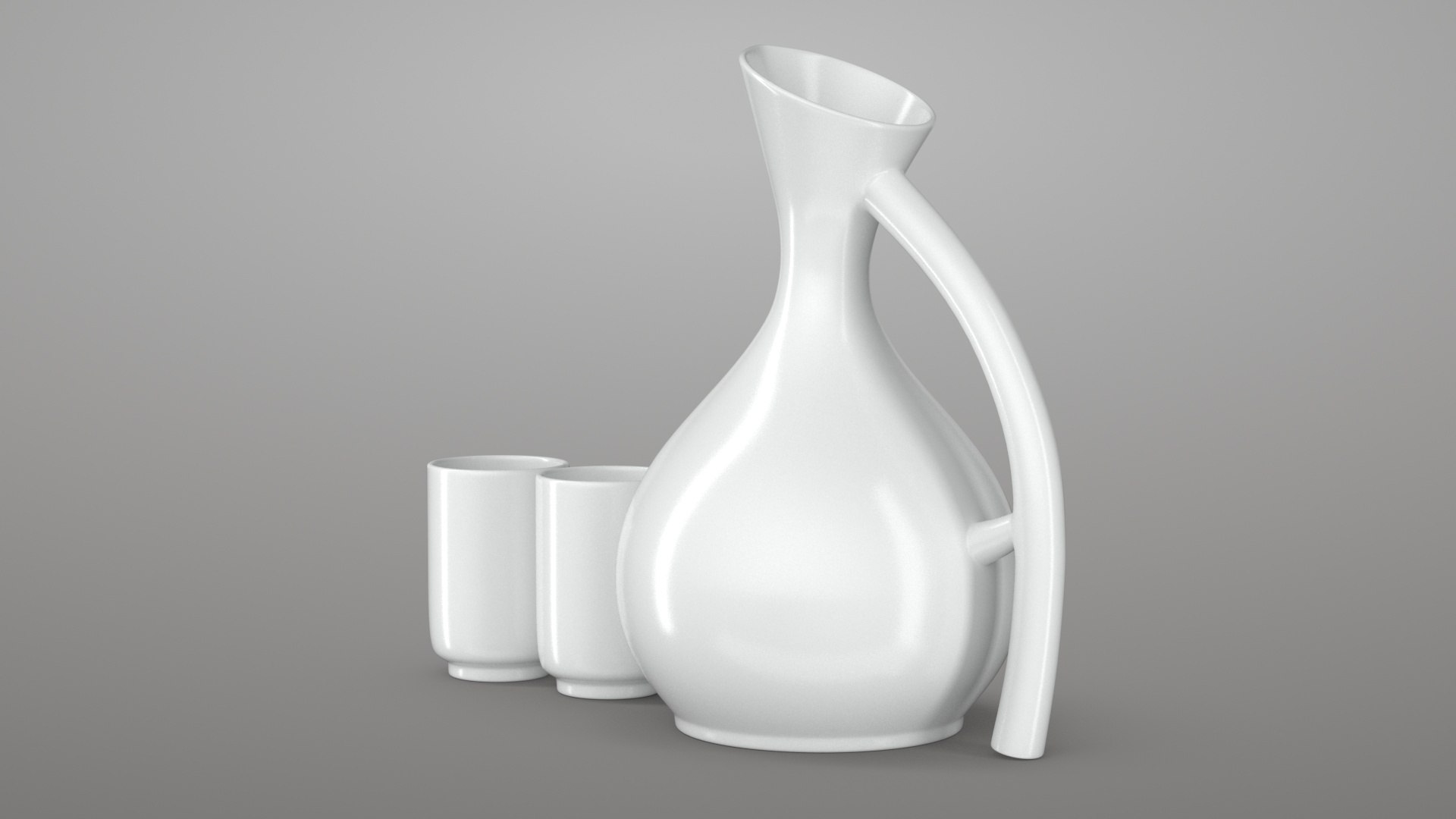 3D Pitcher With Cups PBR Model - TurboSquid 2228183
