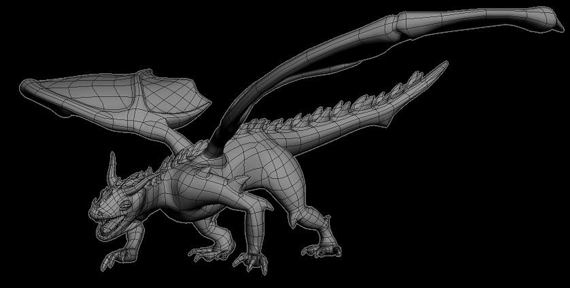 3d dragon flying landing model