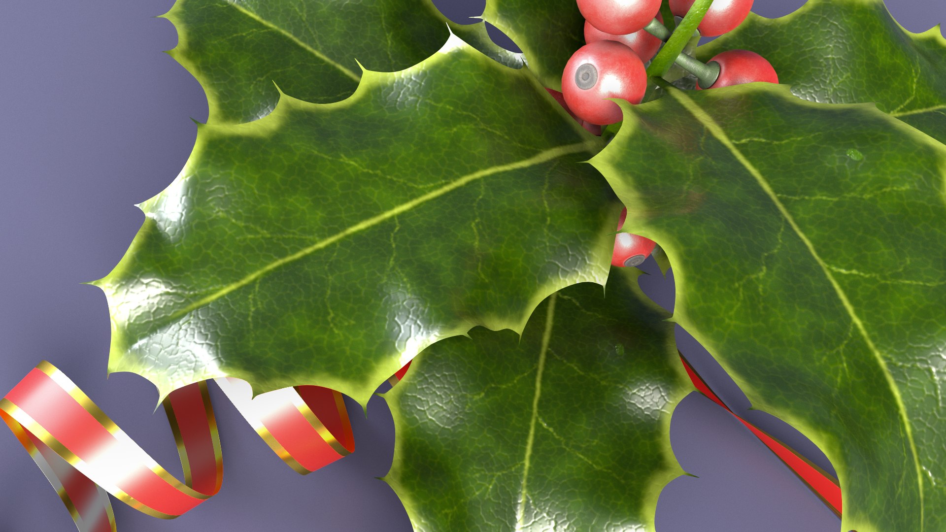 3dsmax Christmas Holly