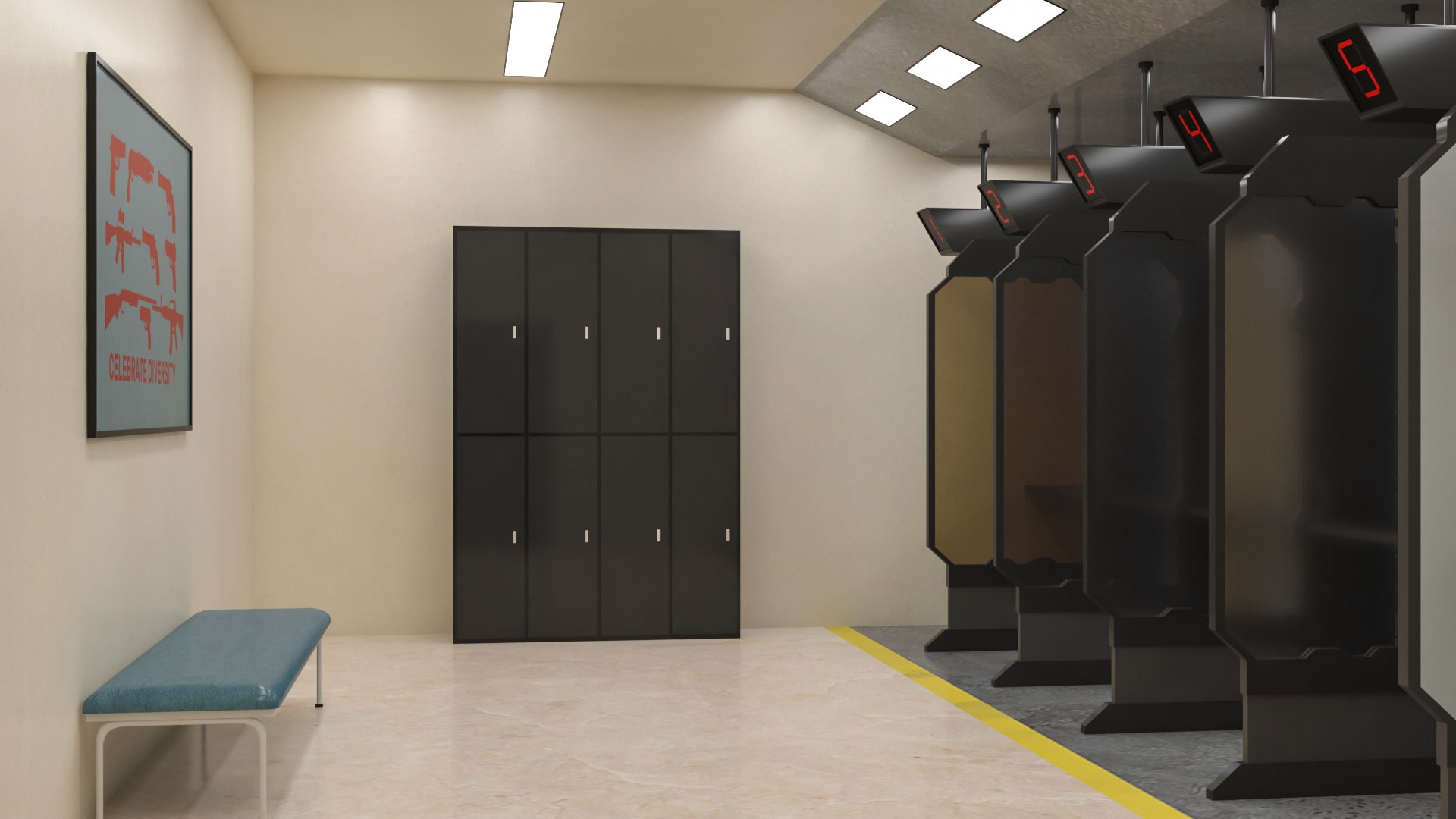 Interior Scene Shooting Range 3D Model - TurboSquid 1478822