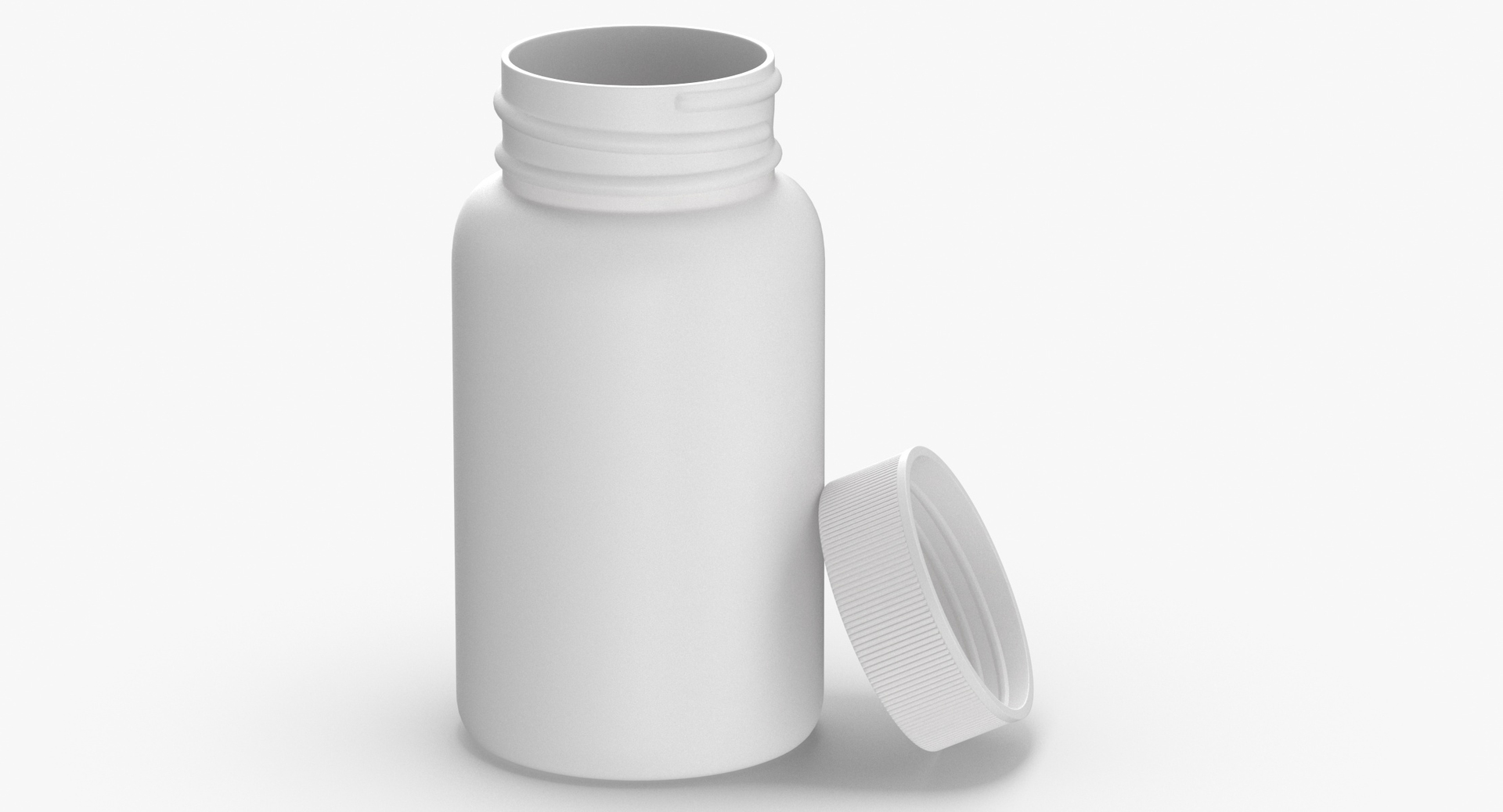 Modello 3D Flacone in plastica Pharma Round 250ml Aperto 02 ...