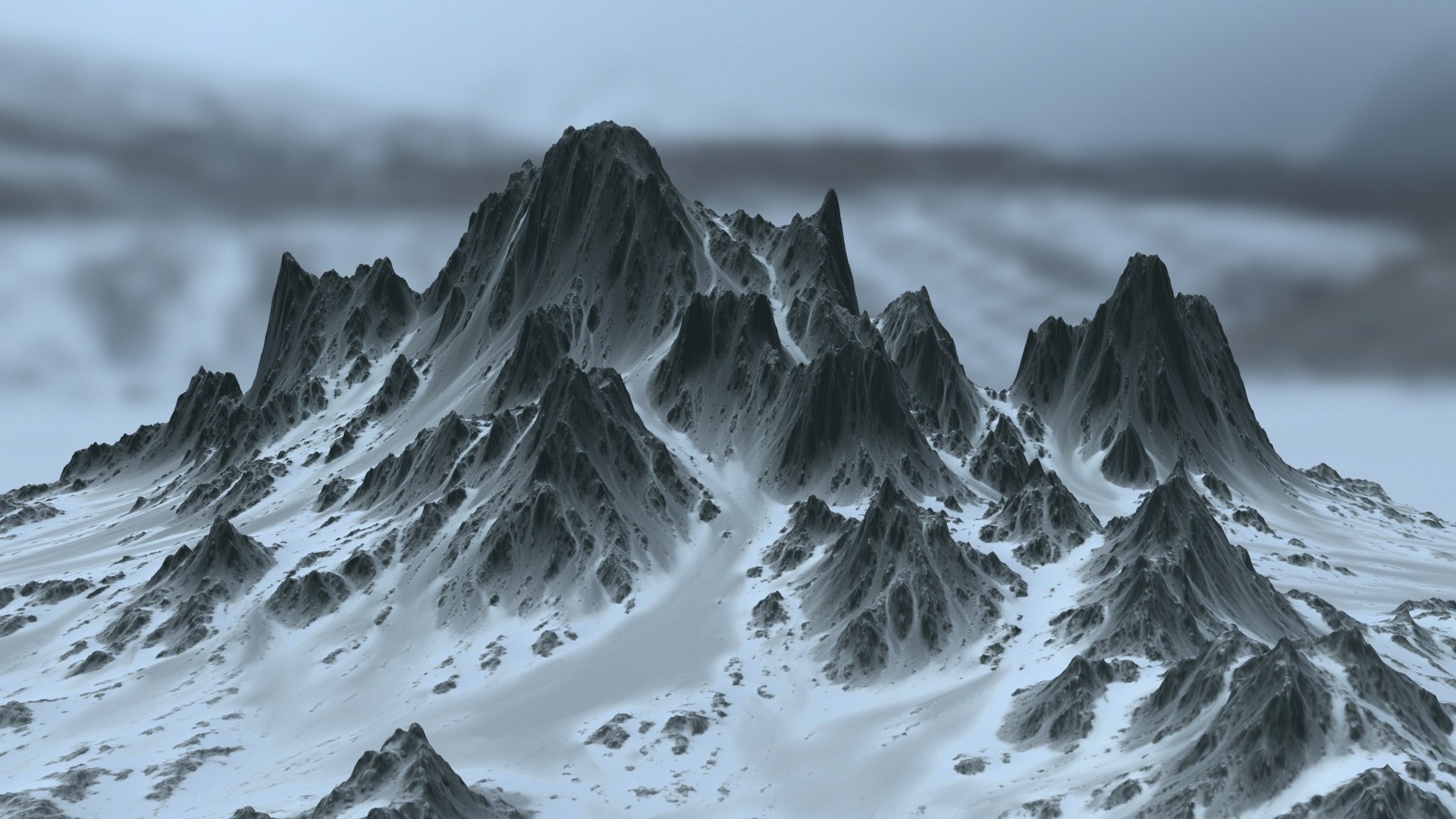 3d model snow mountain