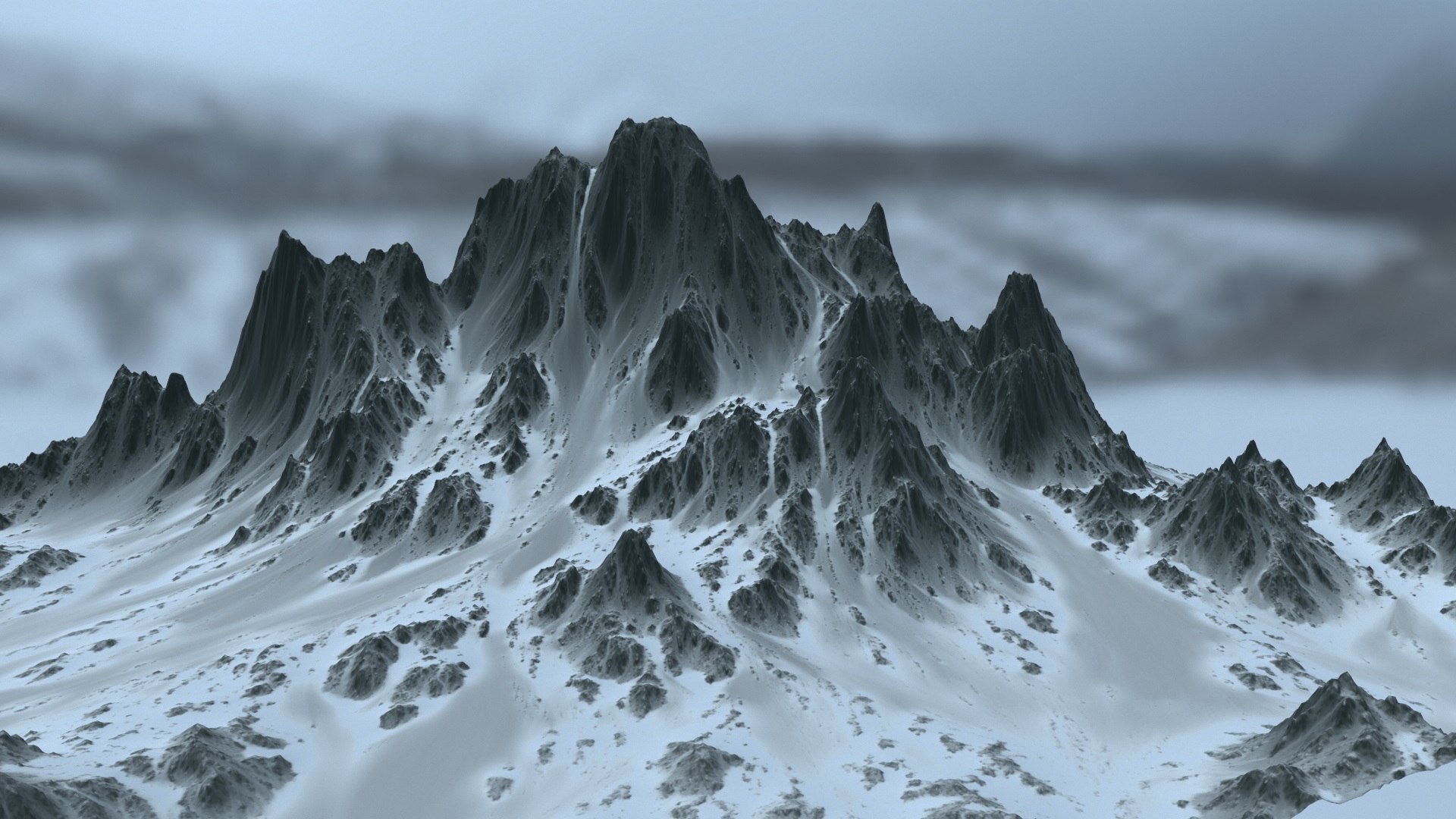 3d model snow mountain