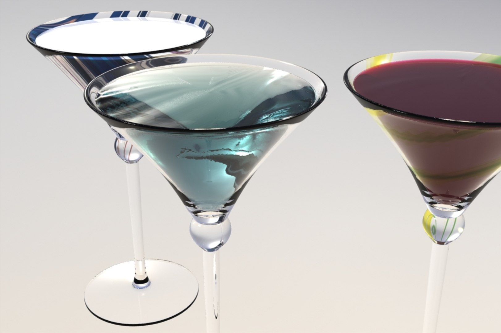 3d model martini glasses
