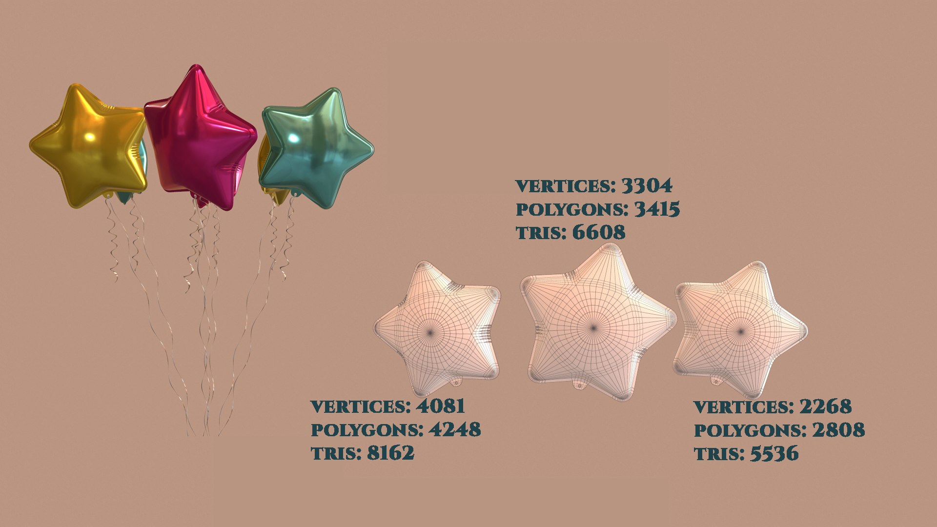 Helium Balloons 3D model - TurboSquid 2177590