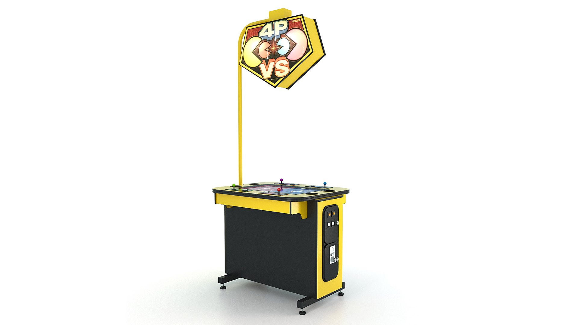 Pac-man 4 Players Arcade 3d Model