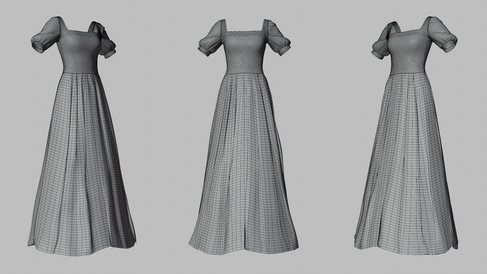 Dress 27 Royal Garnet Velvet 3D Model - TurboSquid 2483312