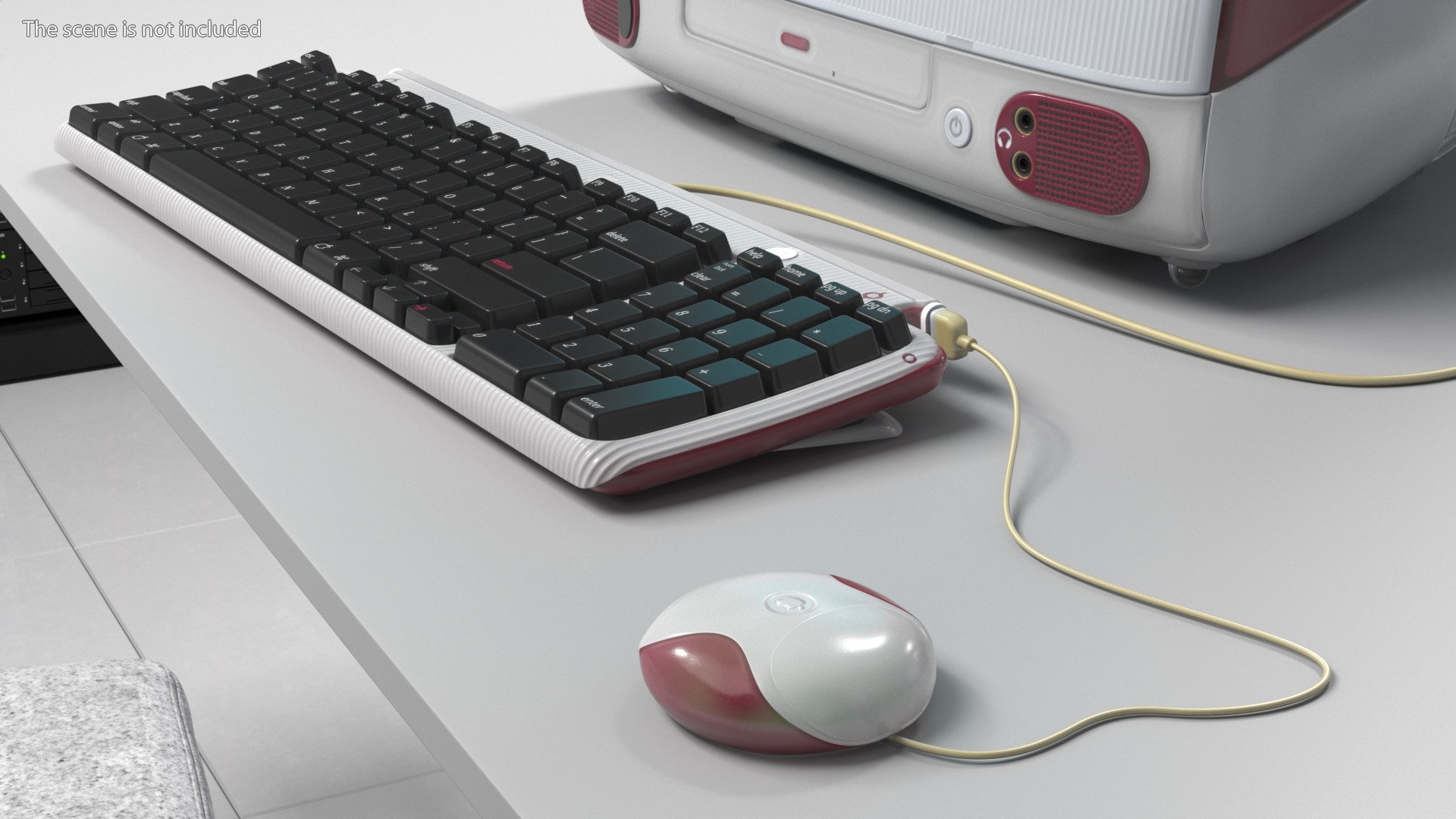 3D Model Apple IMac G3 Vintage Peripherals Red - TurboSquid 2383084