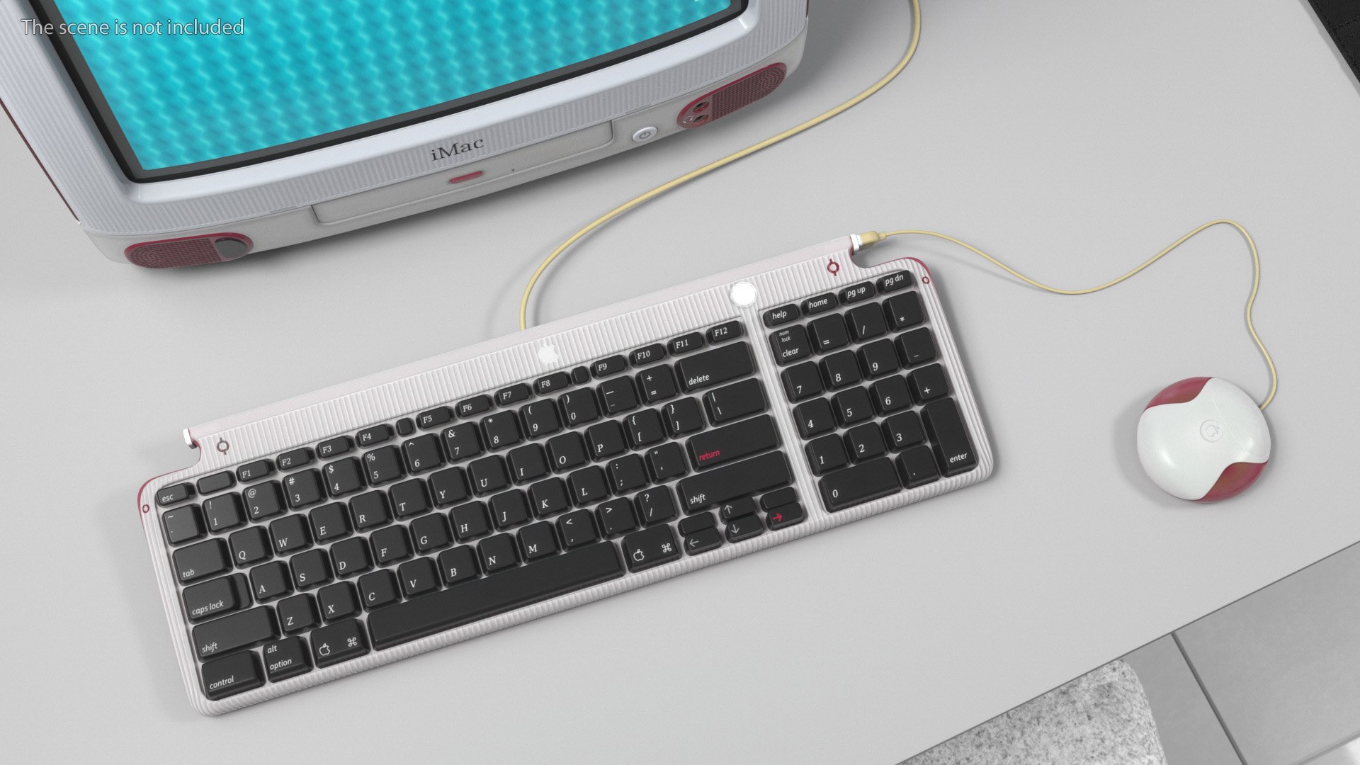 3D Model Apple IMac G3 Vintage Peripherals Red - TurboSquid 2383084