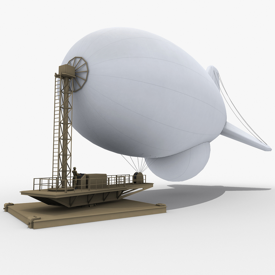 tethered aerostat mooring station 3d model