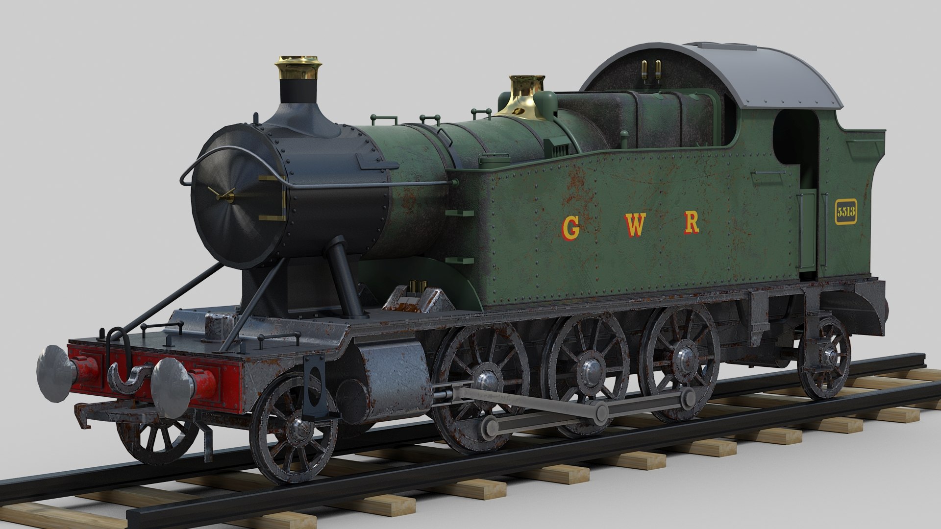 Great Steam Locomotive 3D Model - TurboSquid 1313277