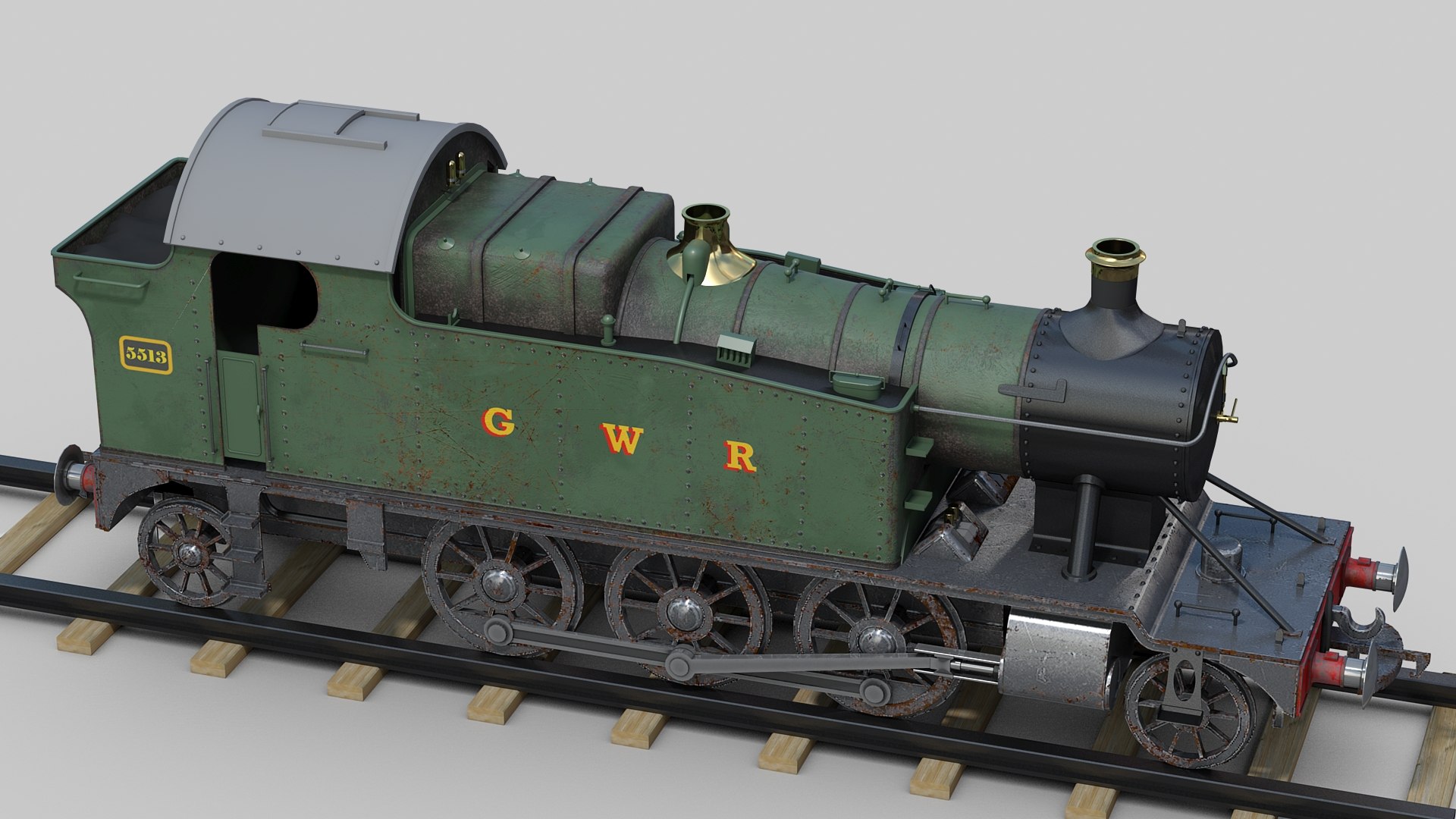 Great Steam Locomotive 3D Model - TurboSquid 1313277
