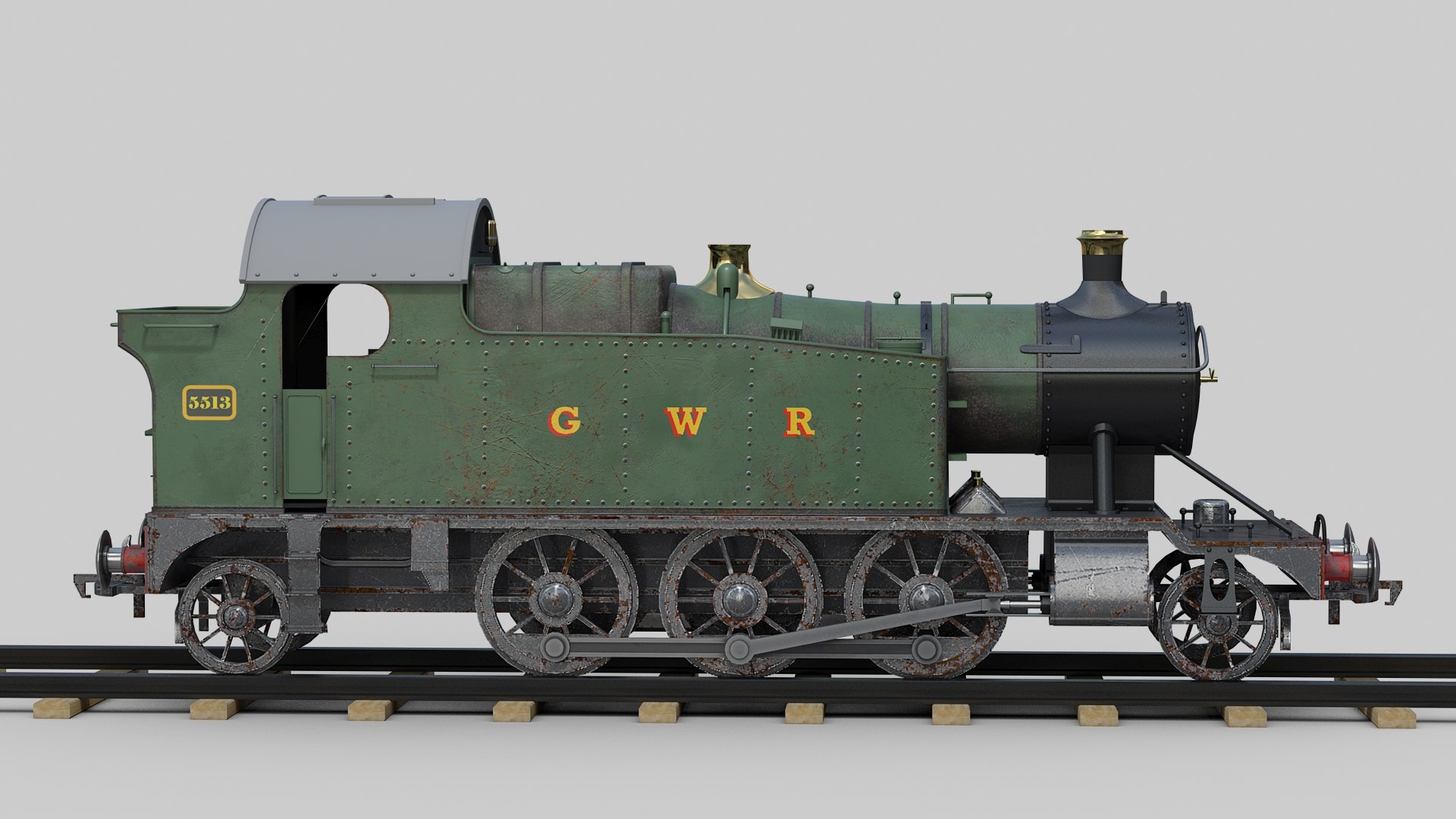 Great Steam Locomotive 3D Model - TurboSquid 1313277